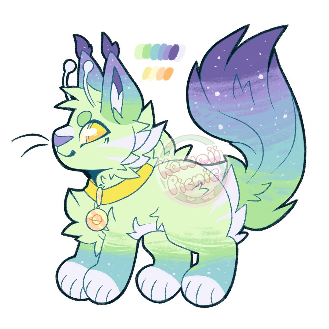 Starry Alien Cat Furry Fursona Design - Etsy