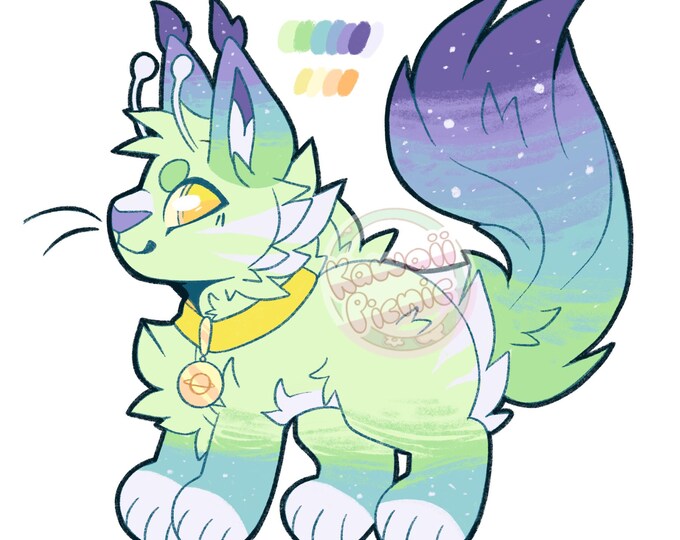 Starry Alien Cat Furry Fursona Design - Etsy