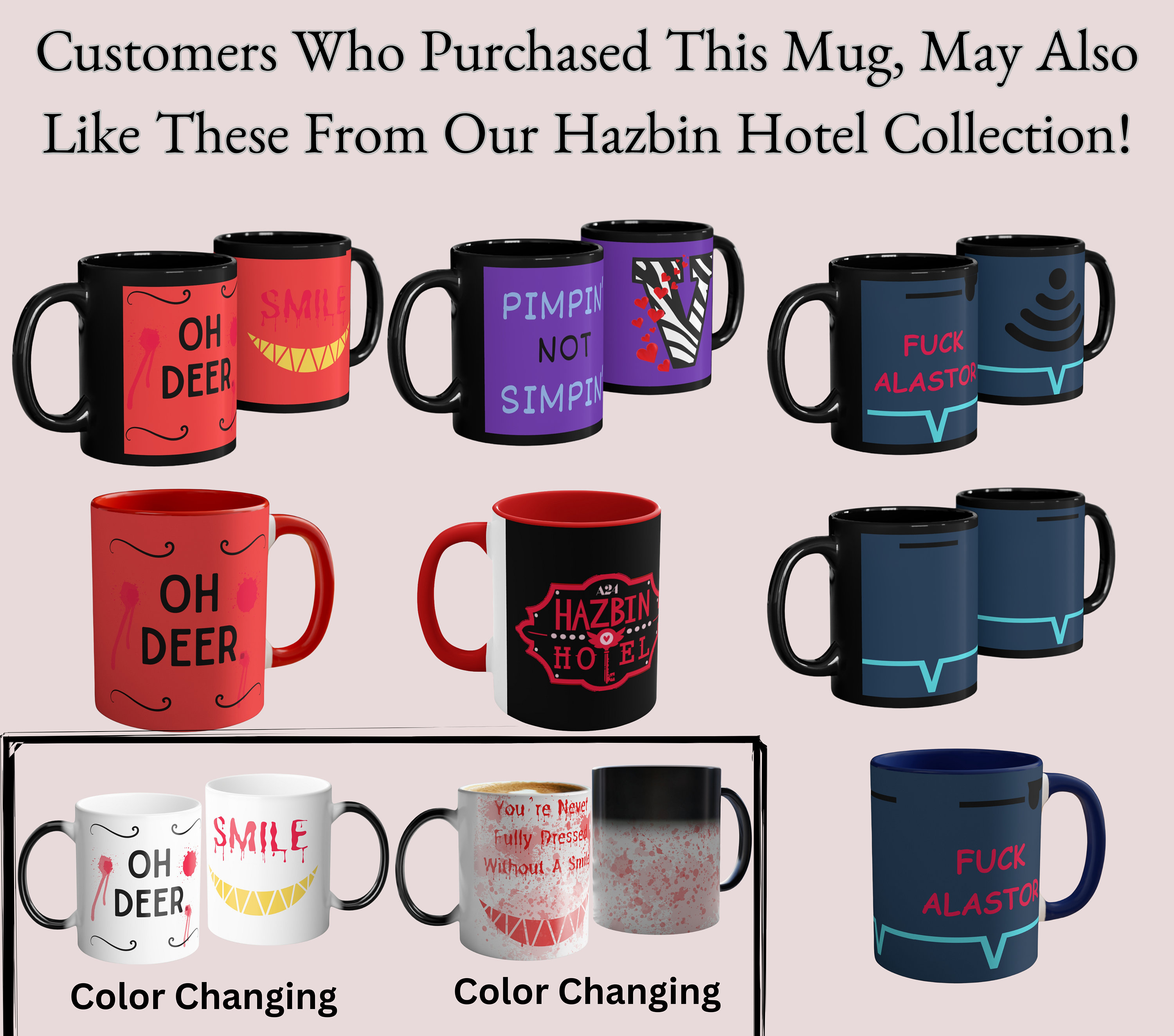 Hazbin Hotel Inspired Alastor Color Changing Mug 'oh Deer, Radio Demon ...