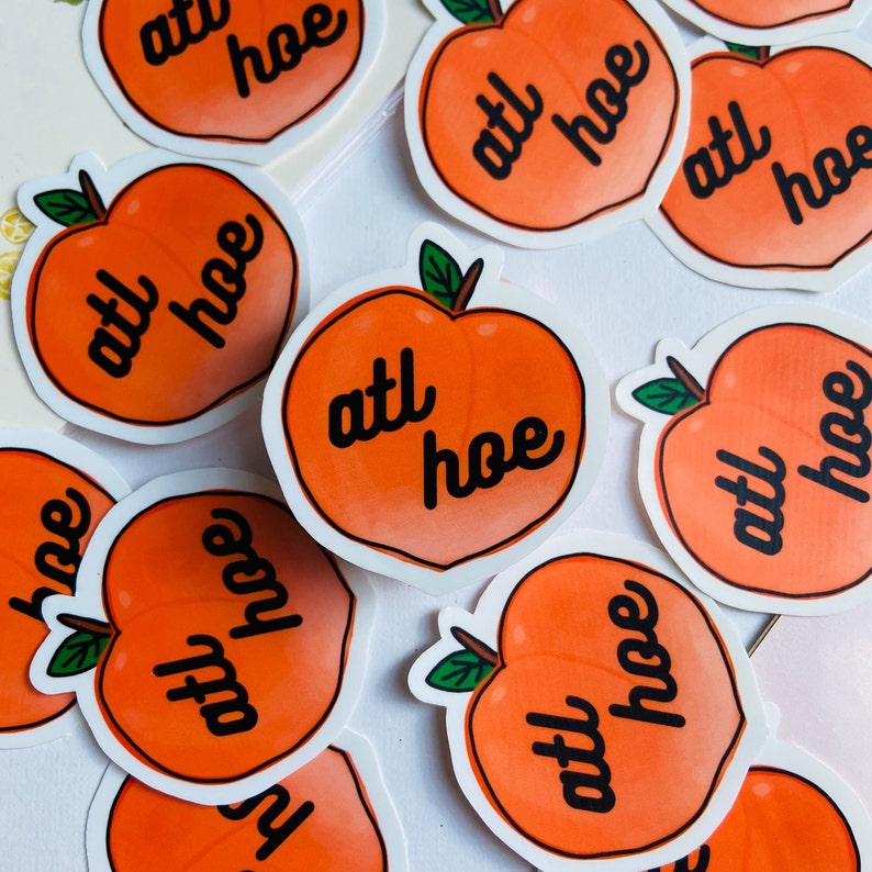 Atl Hoe Sticker // Aesthetic, Good Vibes, Peach, Georgia, Chill ...