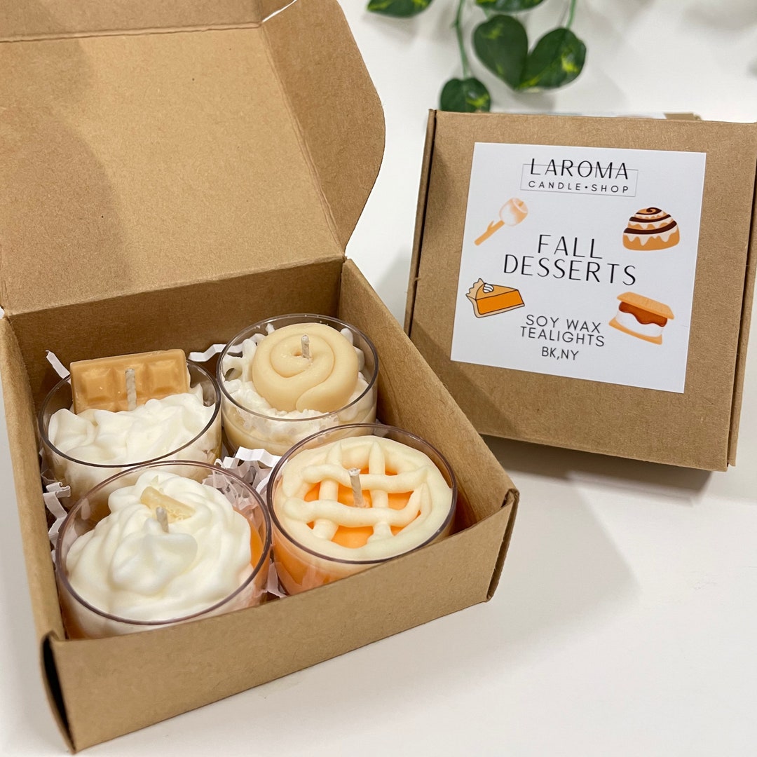 Fall Dessert Tealights, Set of 4, Whipped Tealights, Fall Gift Set ...