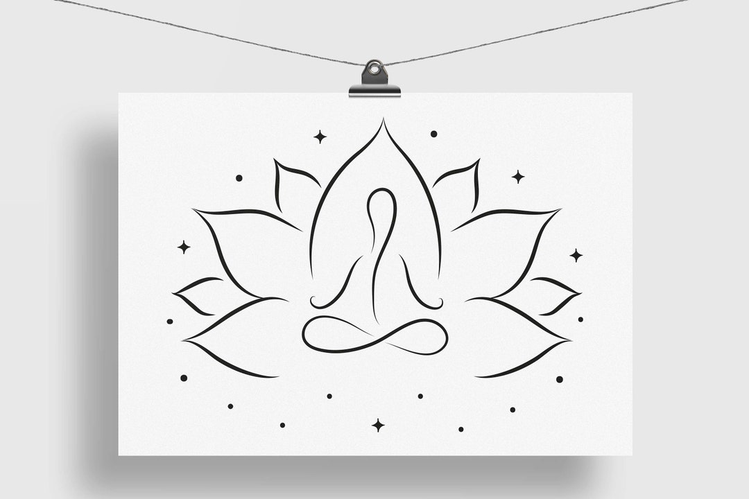 Printable Buddha Line Art, Meditation Line Art Peaceful Wall Art, Yoga ...