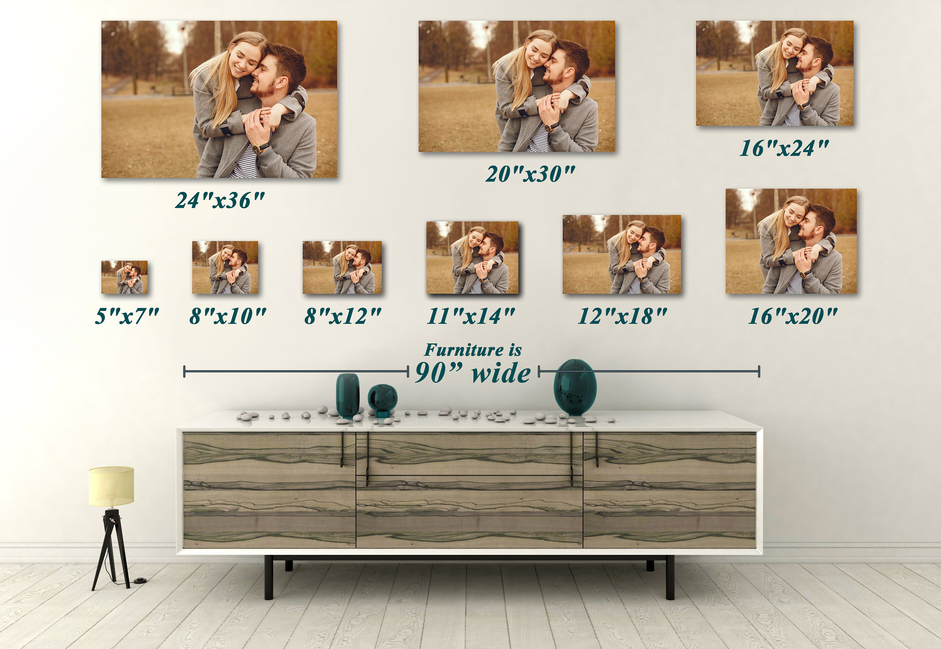 Wall Display Guide, Size Comparison Chart, Wall Art Display, Wall Size ...