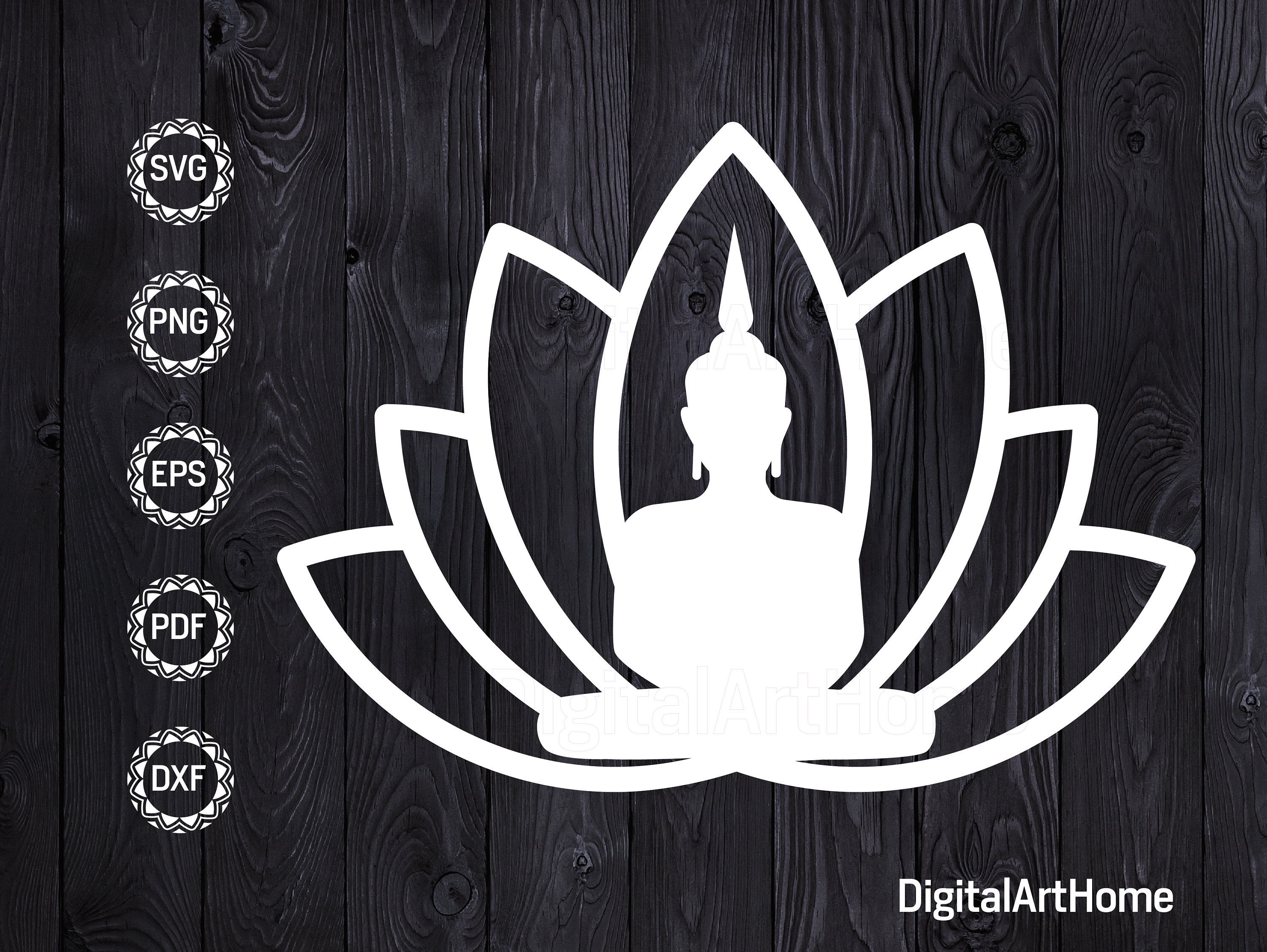 Buda SVG, Yoga SVG, Flor de loto SVG, Buda sentado Svg, Vector de ...