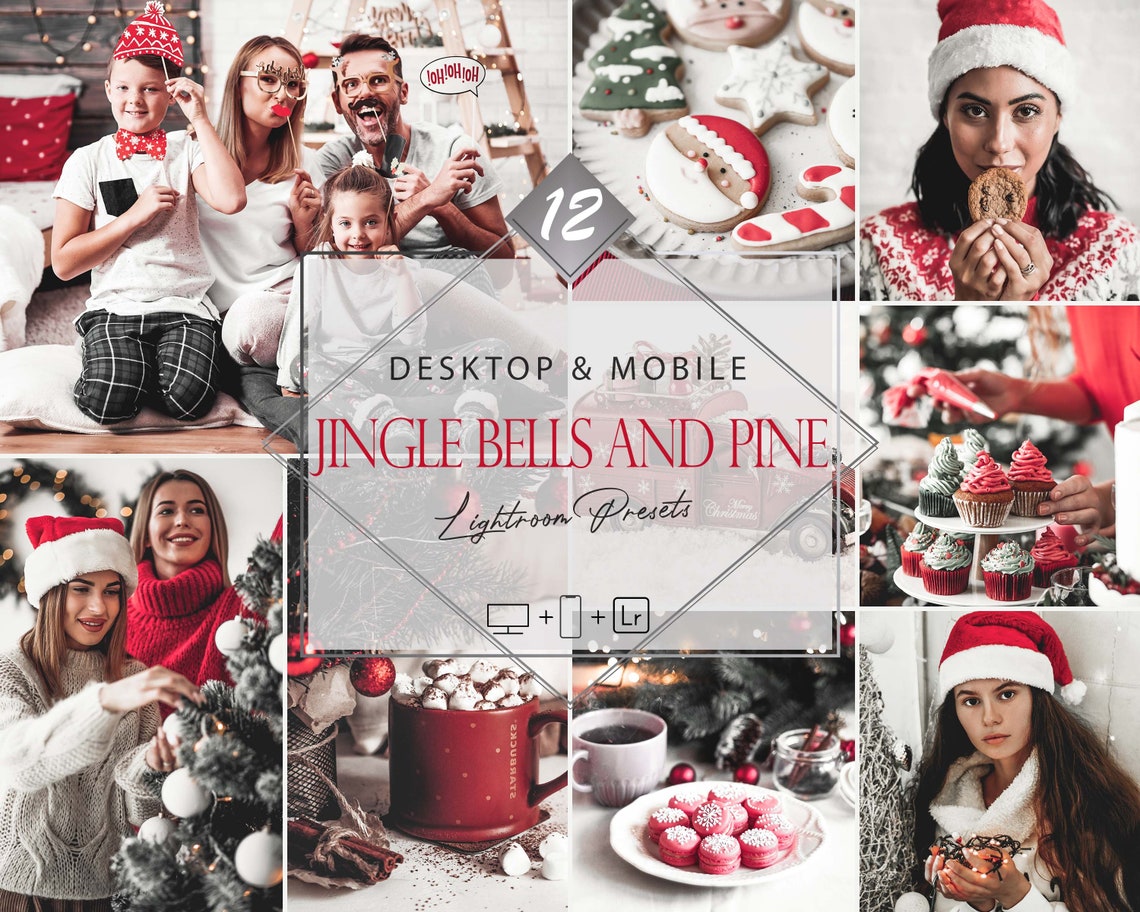 12 Jingle Bells and Pine Lightroom Presets, Christmas Preset, Red Gray ...