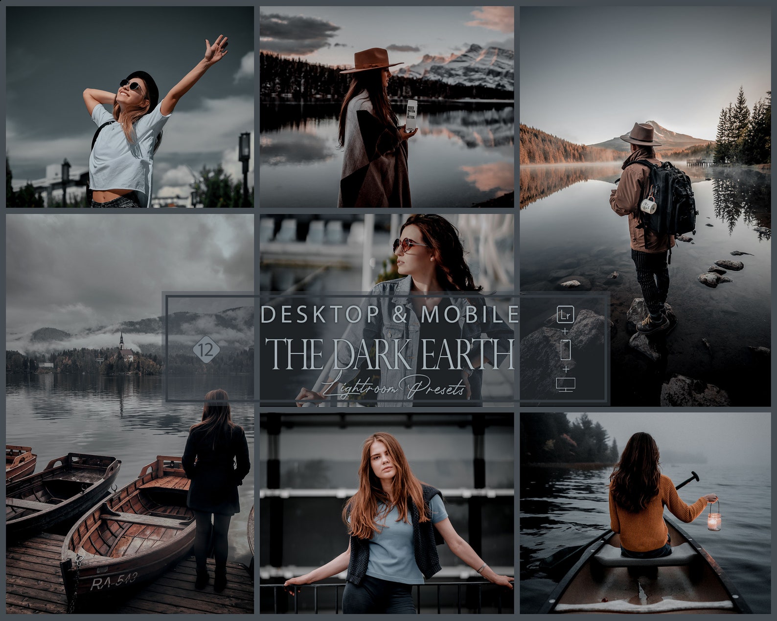 12 the Dark Earth Lightroom Presets, Blue Gray Preset, Moody Desktop LR ...