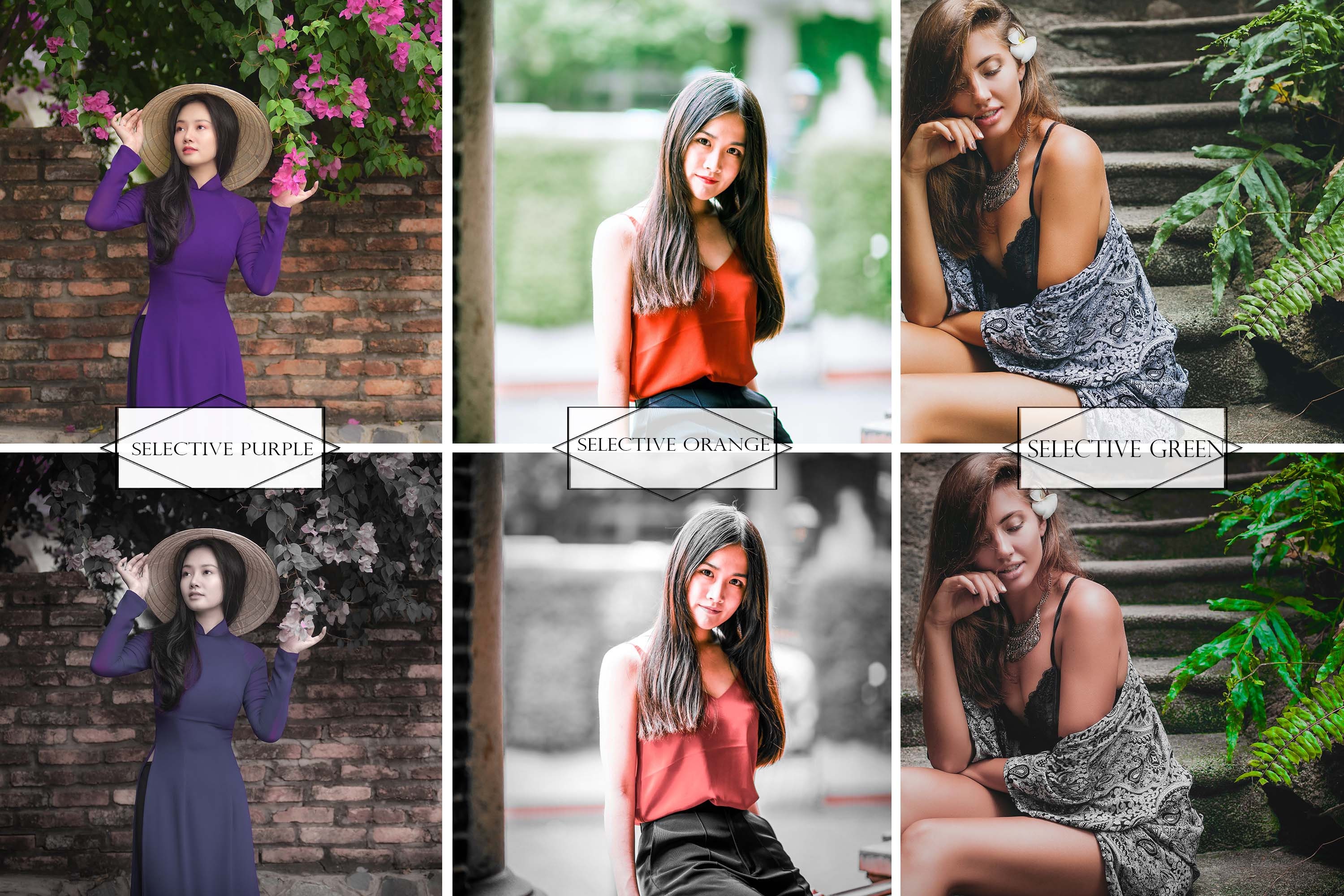12 Mono Color Lightroom Presets, Focus in Hue Preset, Selective Colour ...