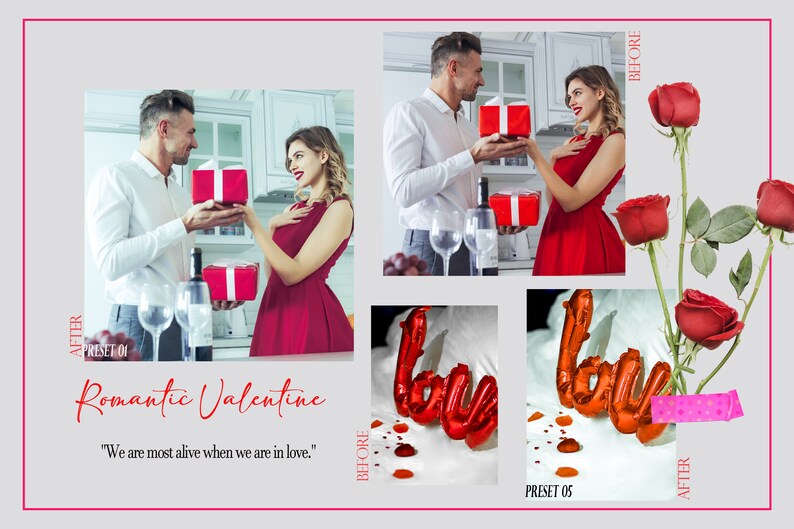 12 Romantic Valentine Photoshop Actions, Lovely ACR Preset, Romance Ps ...