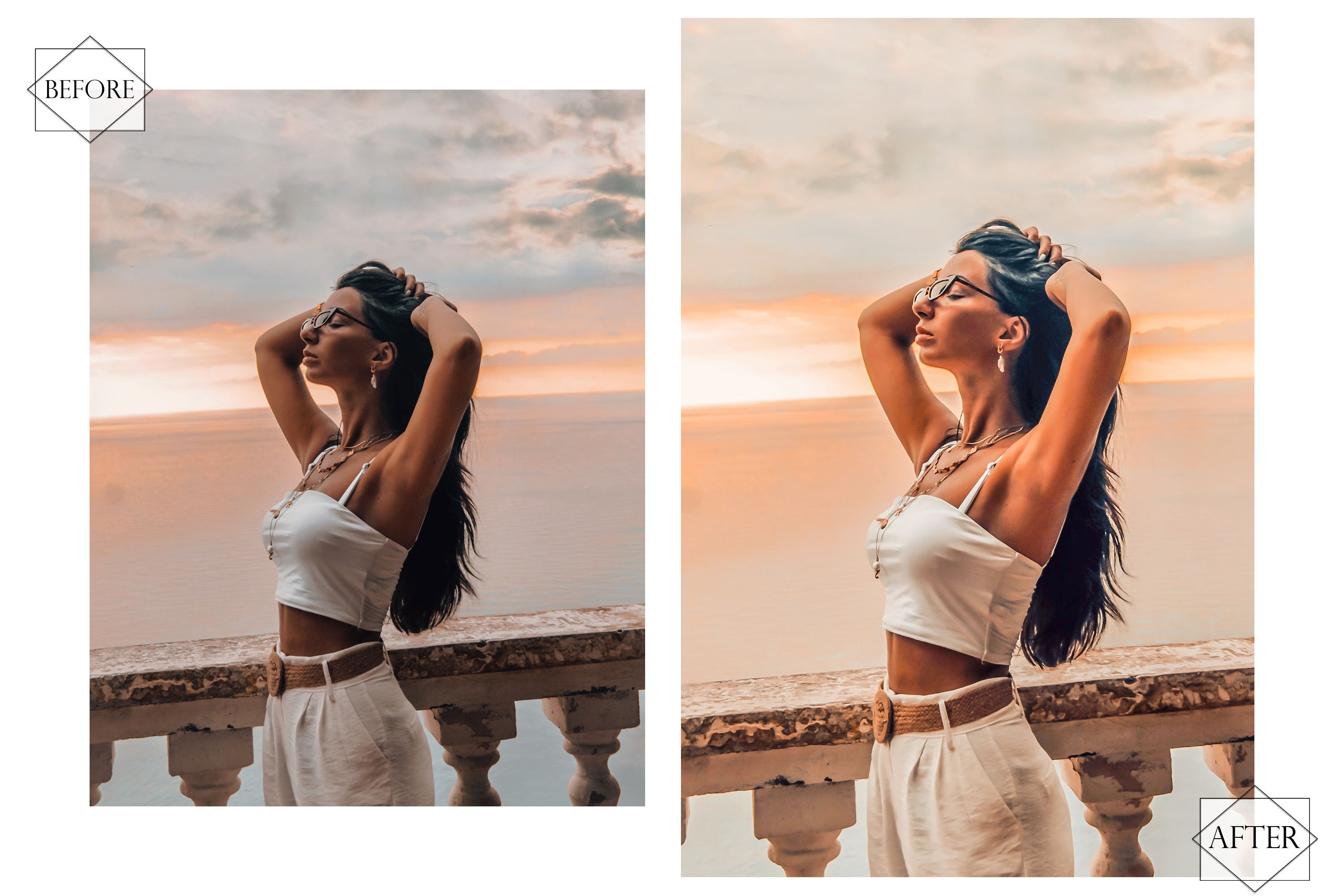 12 Photoshop Actions, Sunset Rainbow Ps Action, Golden Hour ACR Preset ...