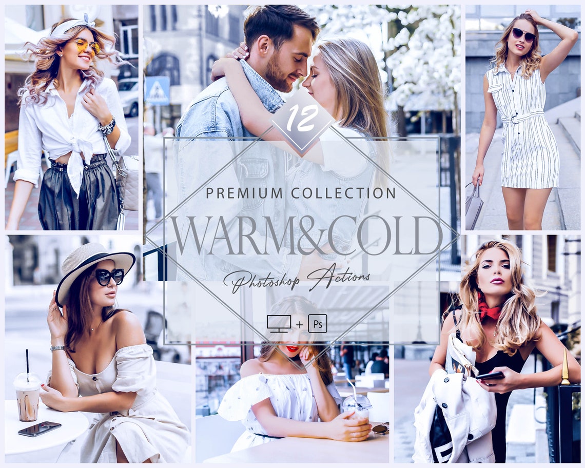 12 Photoshop Actions, Warm & Cold Ps Action, Cool Tint ACR Preset ...