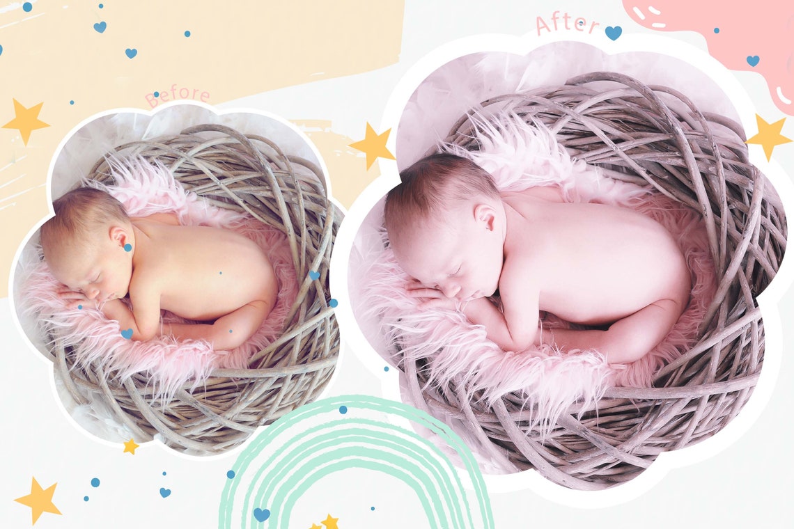12 Lovely Baby Photoshop Actions, Newborn ACR Preset, Child Ps Filter ...