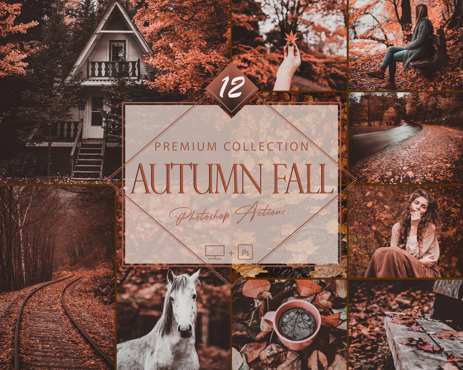 12 Autumn Fall Photoshop Actions, Dark Moody ACR Preset, Orange Ps ...