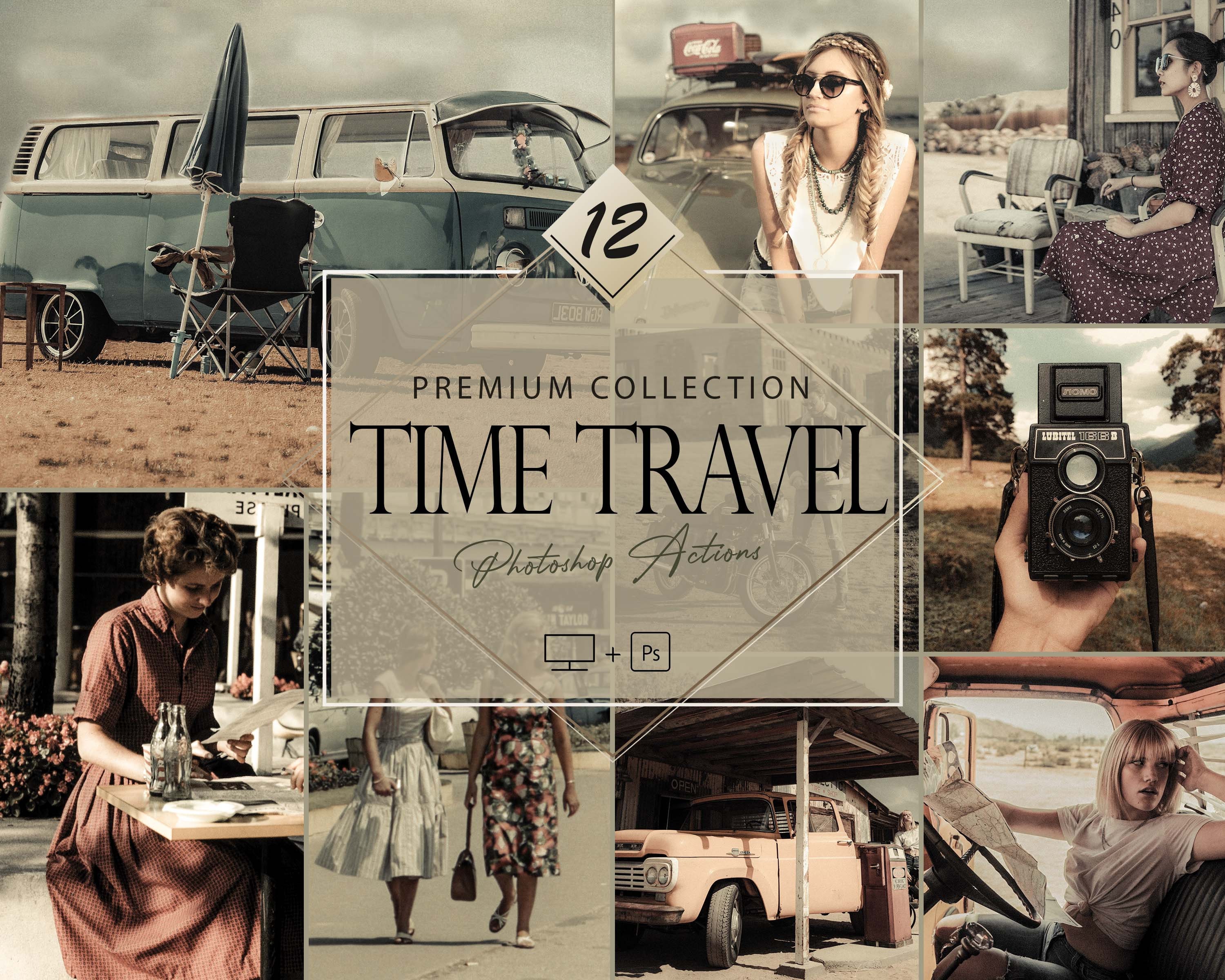 12 Time Travel Photoshop Actions, Vintage ACR Preset, Retro Ps Filter ...