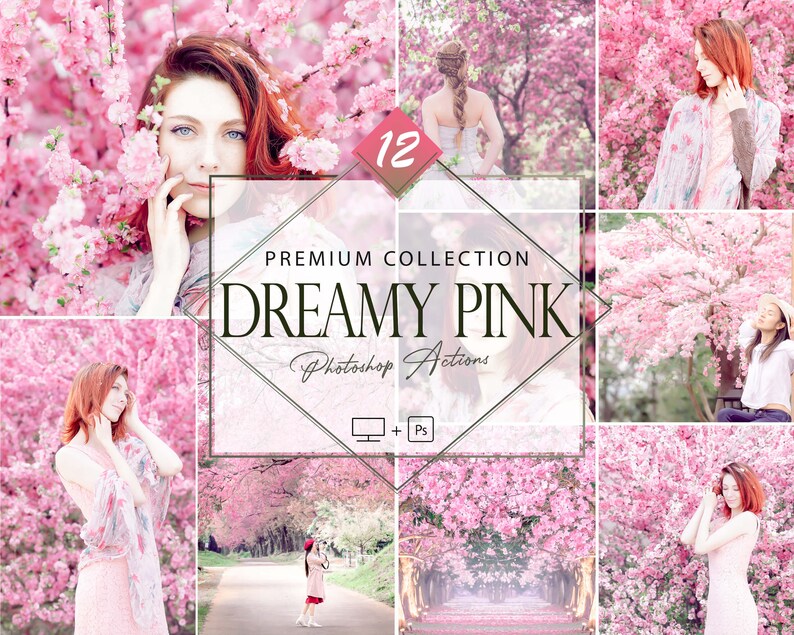 12 Dreamy Pink Photoshop Actions, Sweet Color ACR Preset, Soft Filter ...