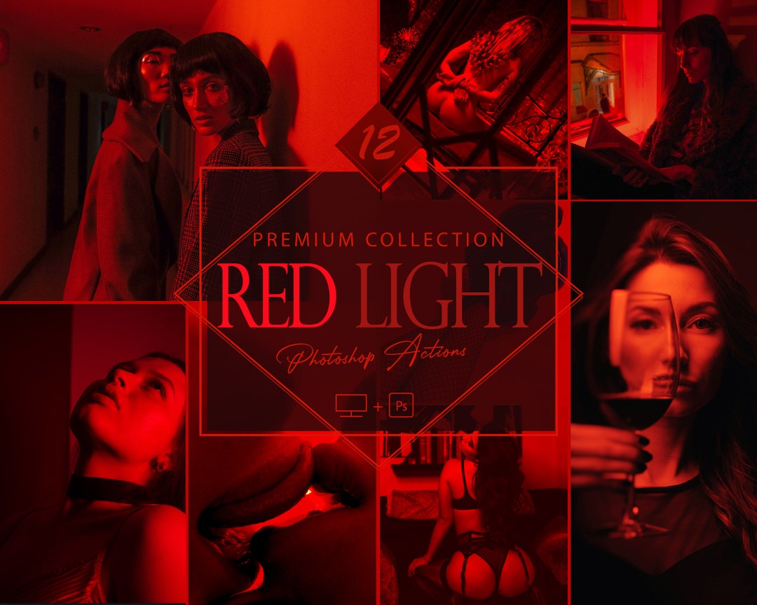 12 Red Light Photoshop Actions, Redish Color ACR Preset, Love Filter ...