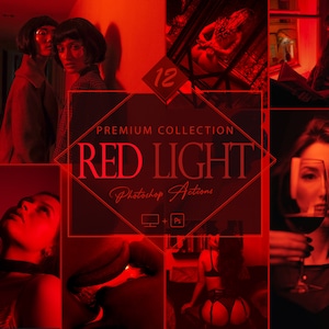 12 Red Light Photoshop Actions, Redish Color ACR Preset, Love Filter ...