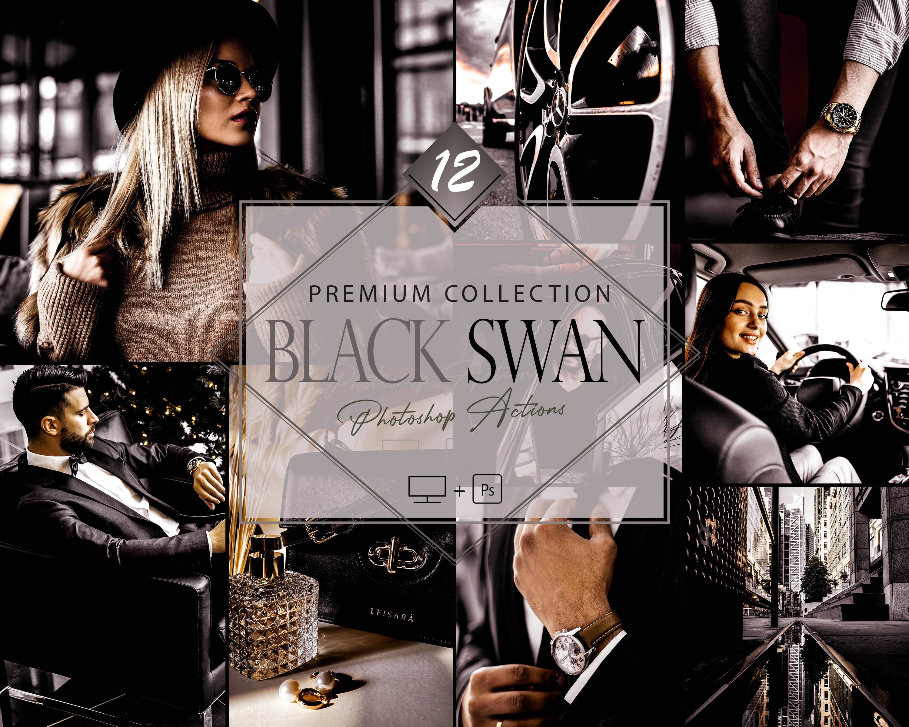 12 Black Swan Photoshop Action, Moody Mobile Preset, Noir Gray Desktop ...