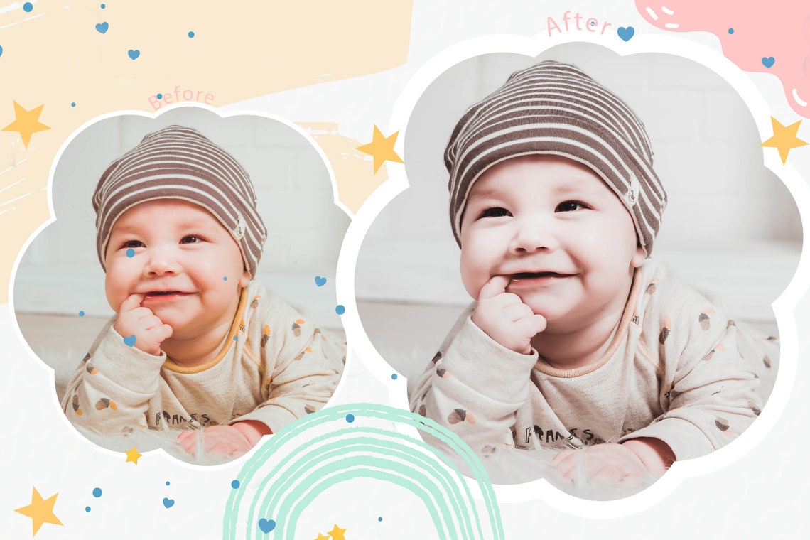 12 Lovely Baby Photoshop Actions, Newborn ACR Preset, Child Ps Filter ...