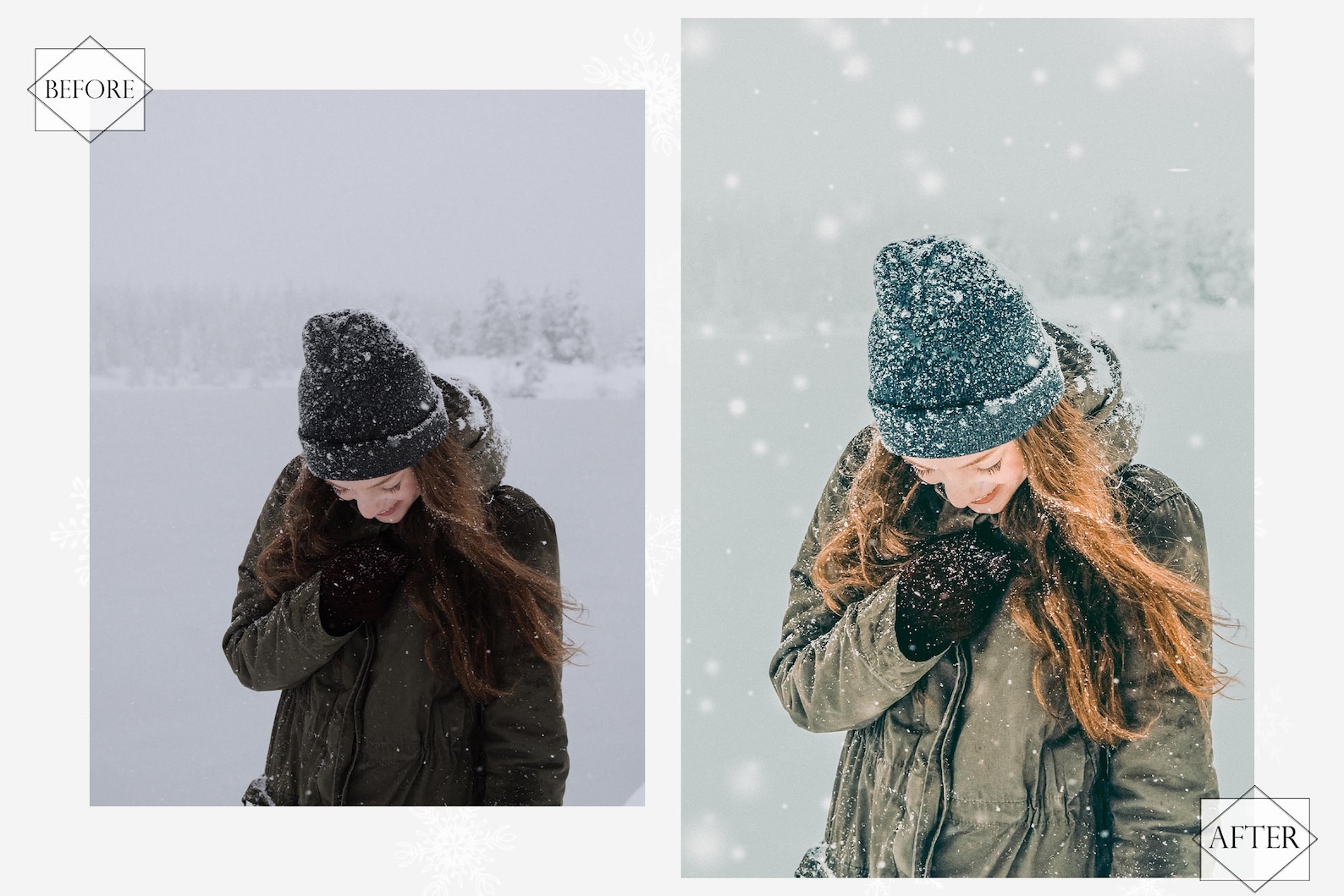 24 Snowfall Photoshop Actions, Winter ACR Preset, Snow Overlay Ps ...