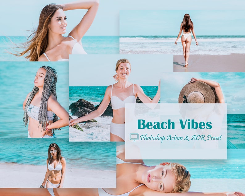 12 Photoshop Actions Beach Vibes Ps Action Summer ACR - Etsy