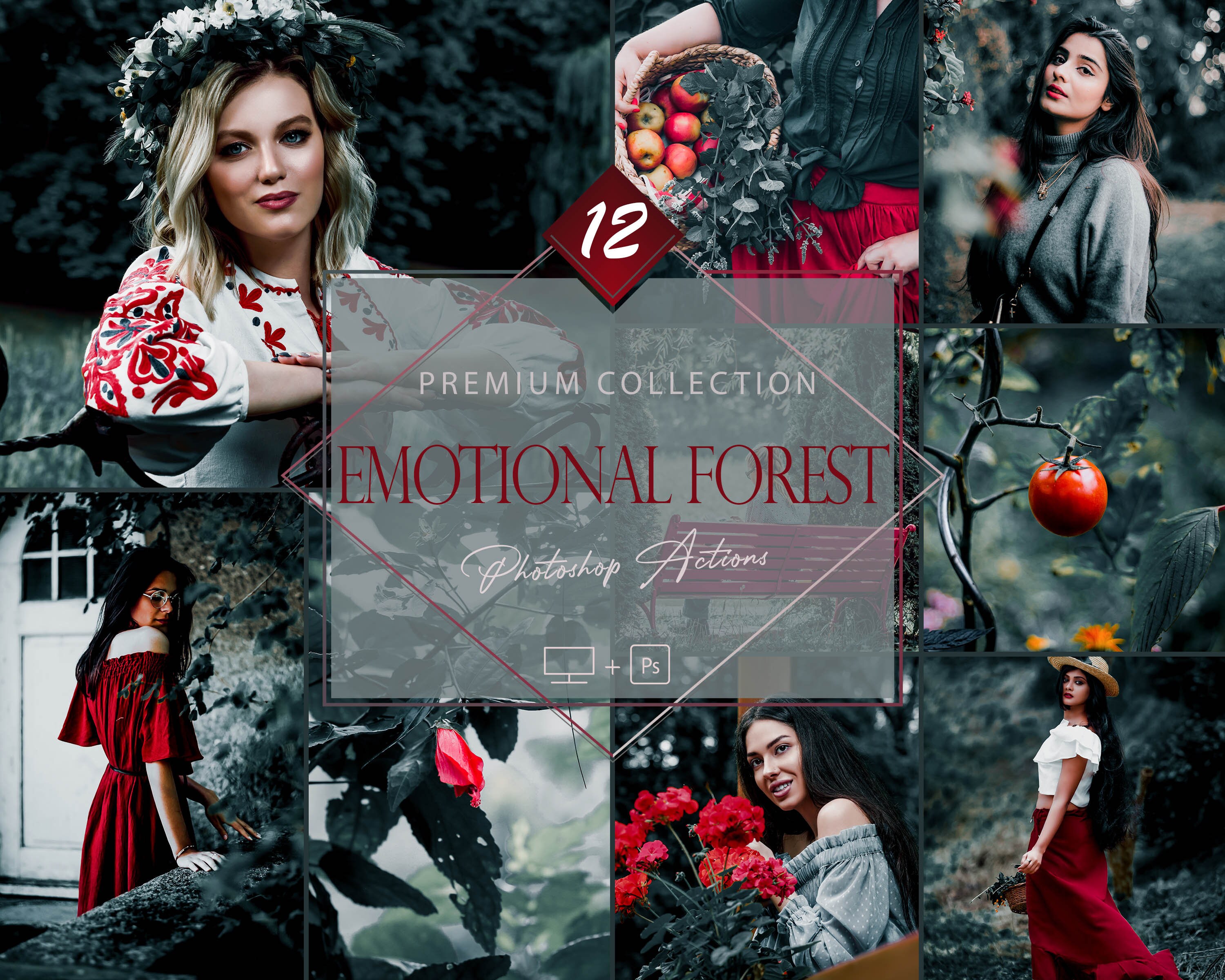 12 Photoshop Actions, Emotional Forest Ps Action, Jungle Cozy ACR ...
