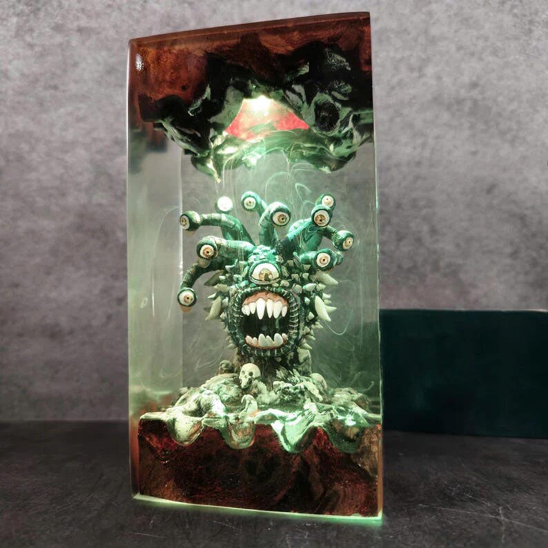 Beholder Resin Diorama Lamp – Dnd Monster Light Box – Handmade Dungeons ...