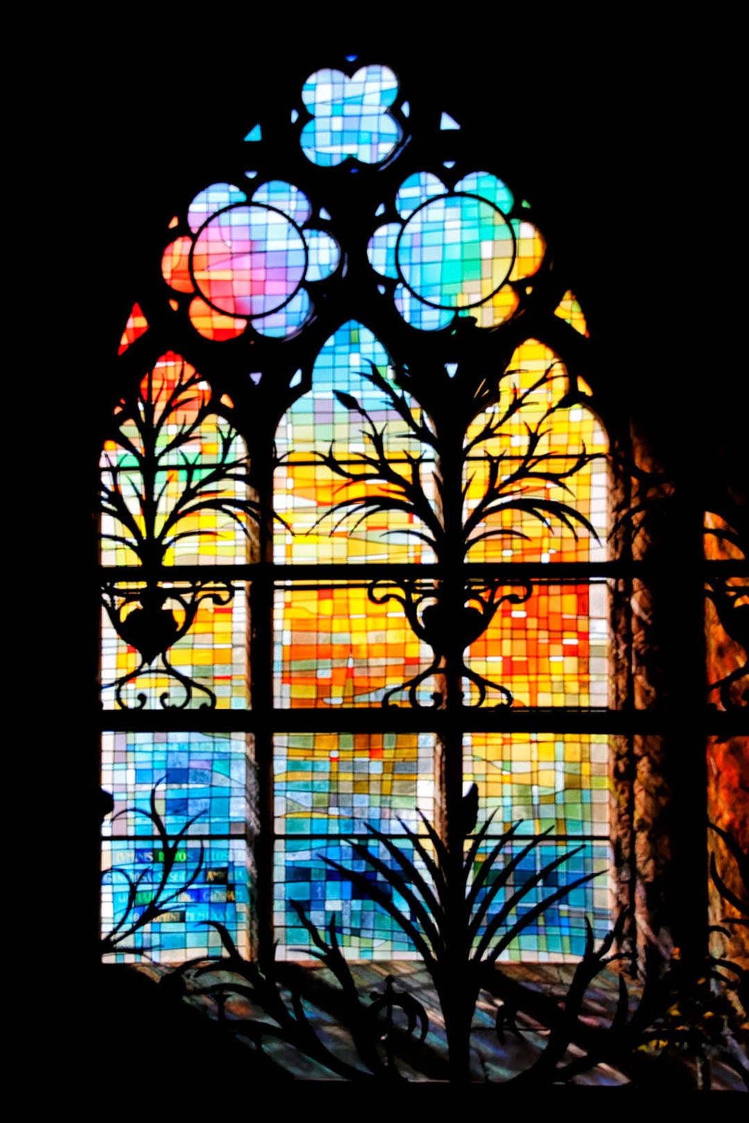 Chapel Stained Glass Window Light Shining Through Chapel Window