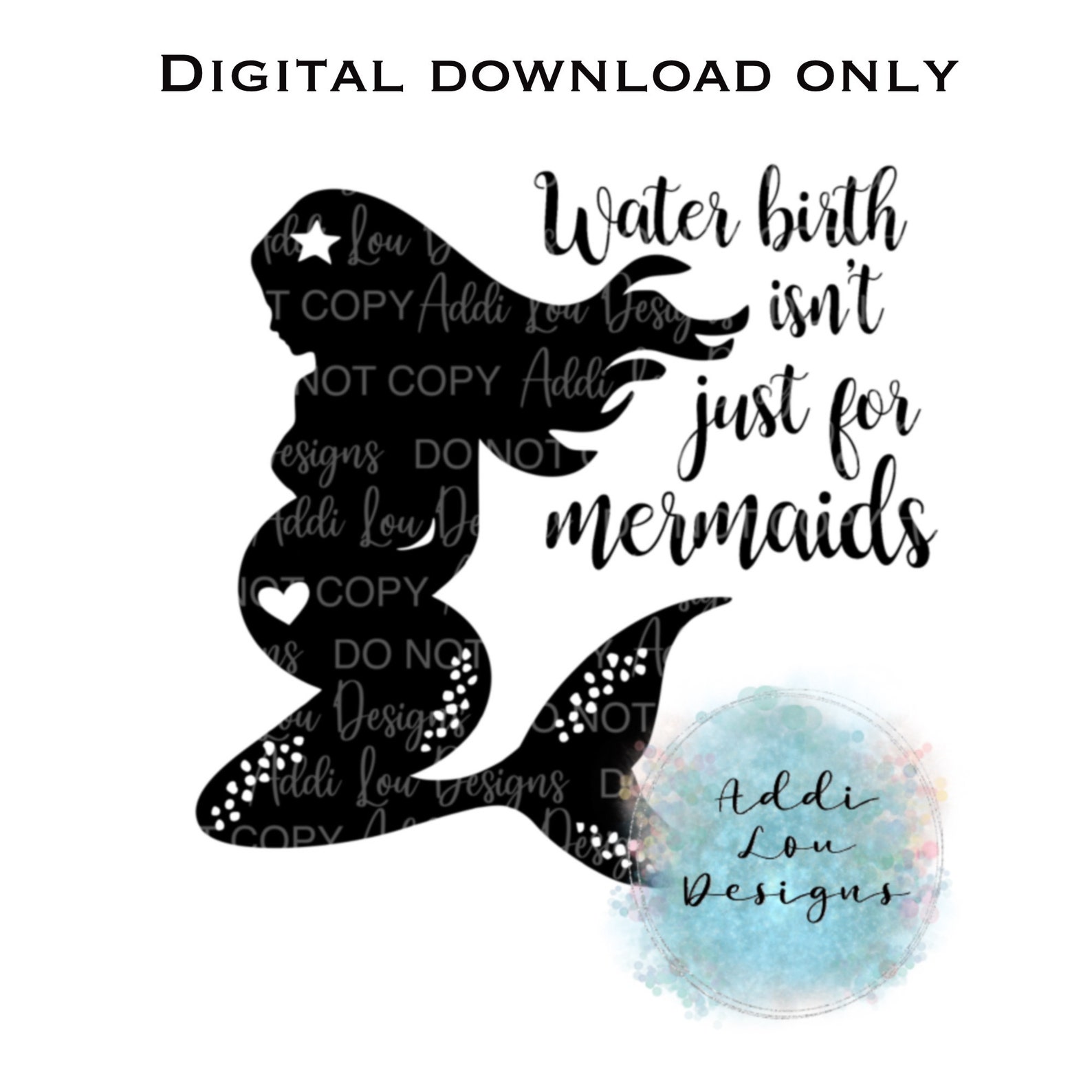Pregnant Mermaid waterbirth Isnt Just for Mermaids Download,sublimation ...