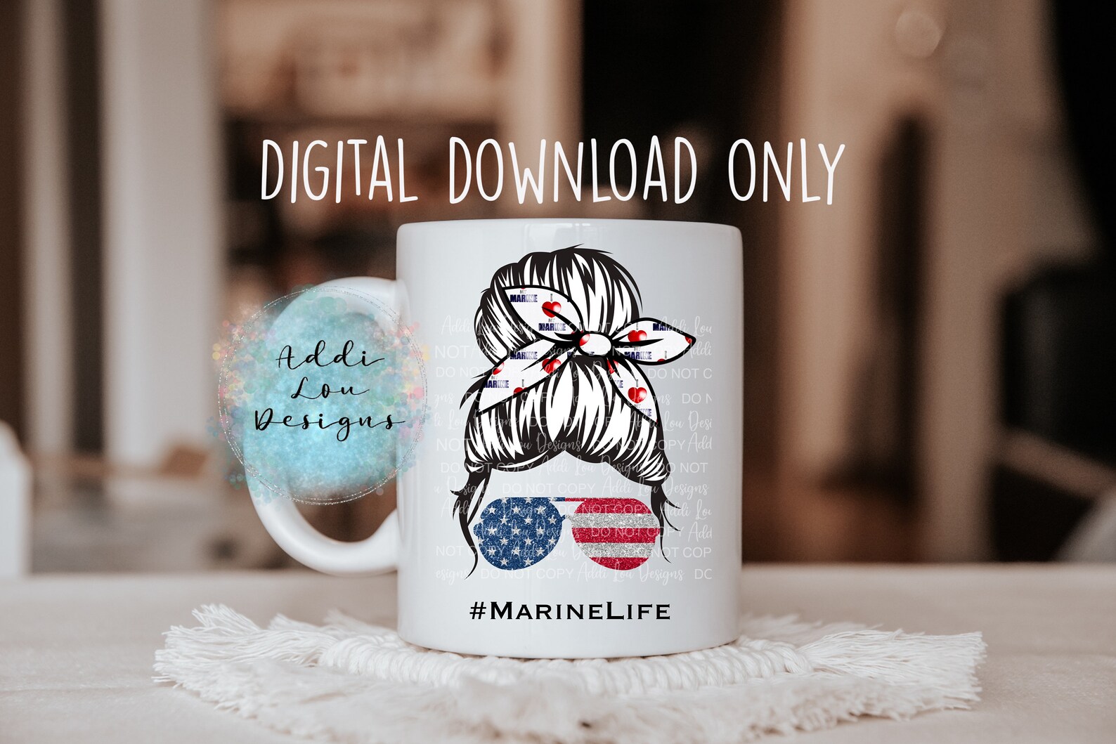 Marine Life Messy Bun Download,sublimation,usmc,usa,american,patriotic ...