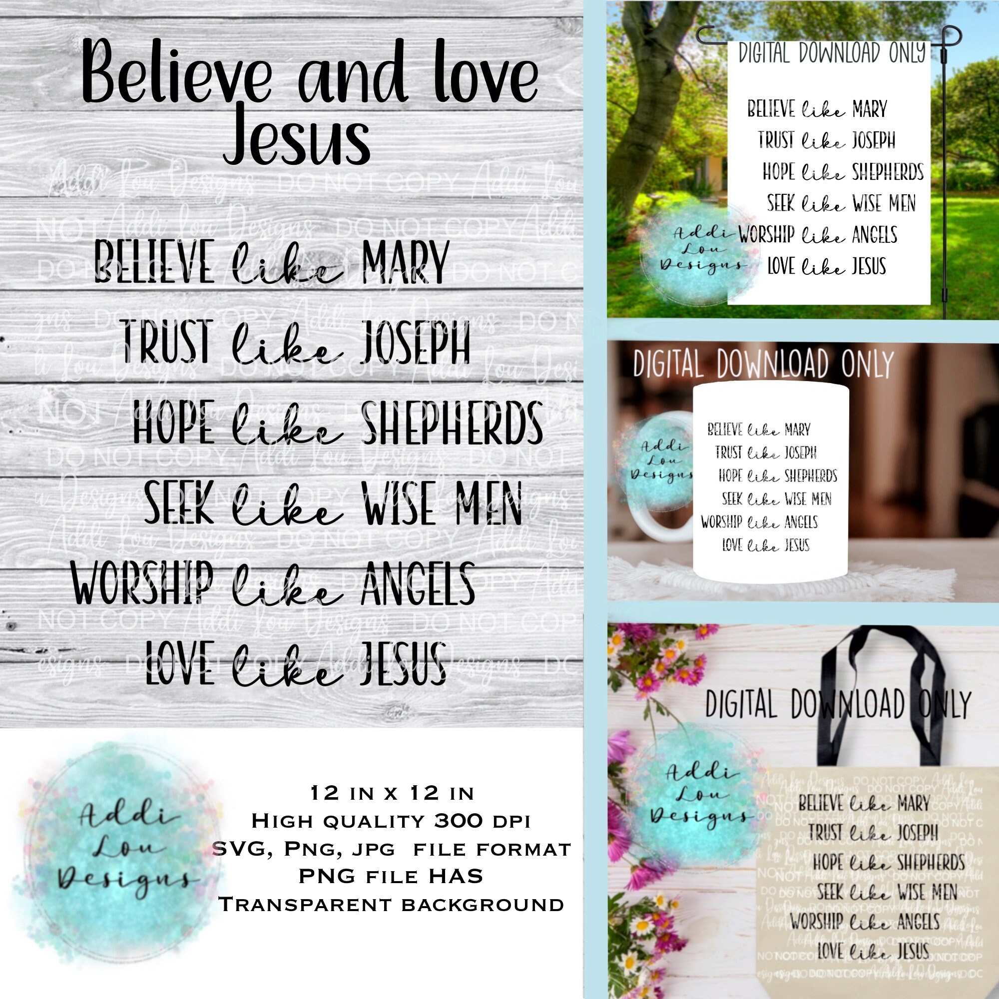 Believe Like Mary SVG Download, Png, Jpg, Sublimation,christmas Gift ...