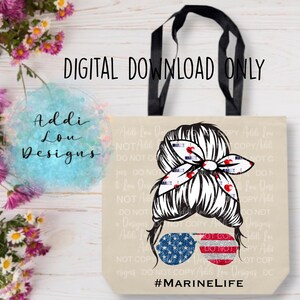 Marine Life Messy Bun Download,sublimation,usmc,usa,american,patriotic ...