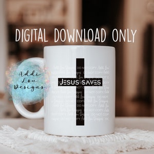 Jesus Saves Cross,svg,png,jpg,cut File,faith,jesus,god,cross,car Decal ...