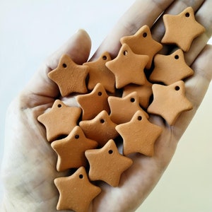 Handmade Ceramic Star Ornaments. Earthenware 2.5cm, Star Pendants ...