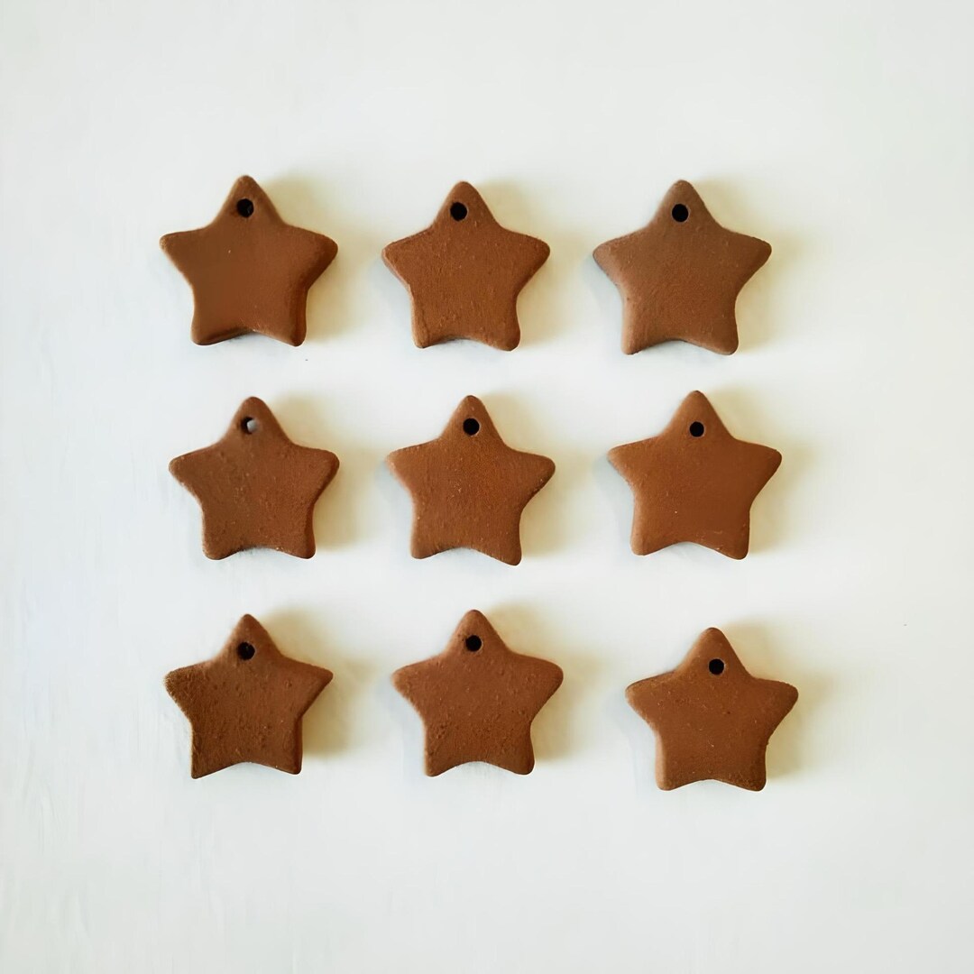 Handmade Ceramic Star Ornaments. Earthenware 2.5cm, Star Pendants ...