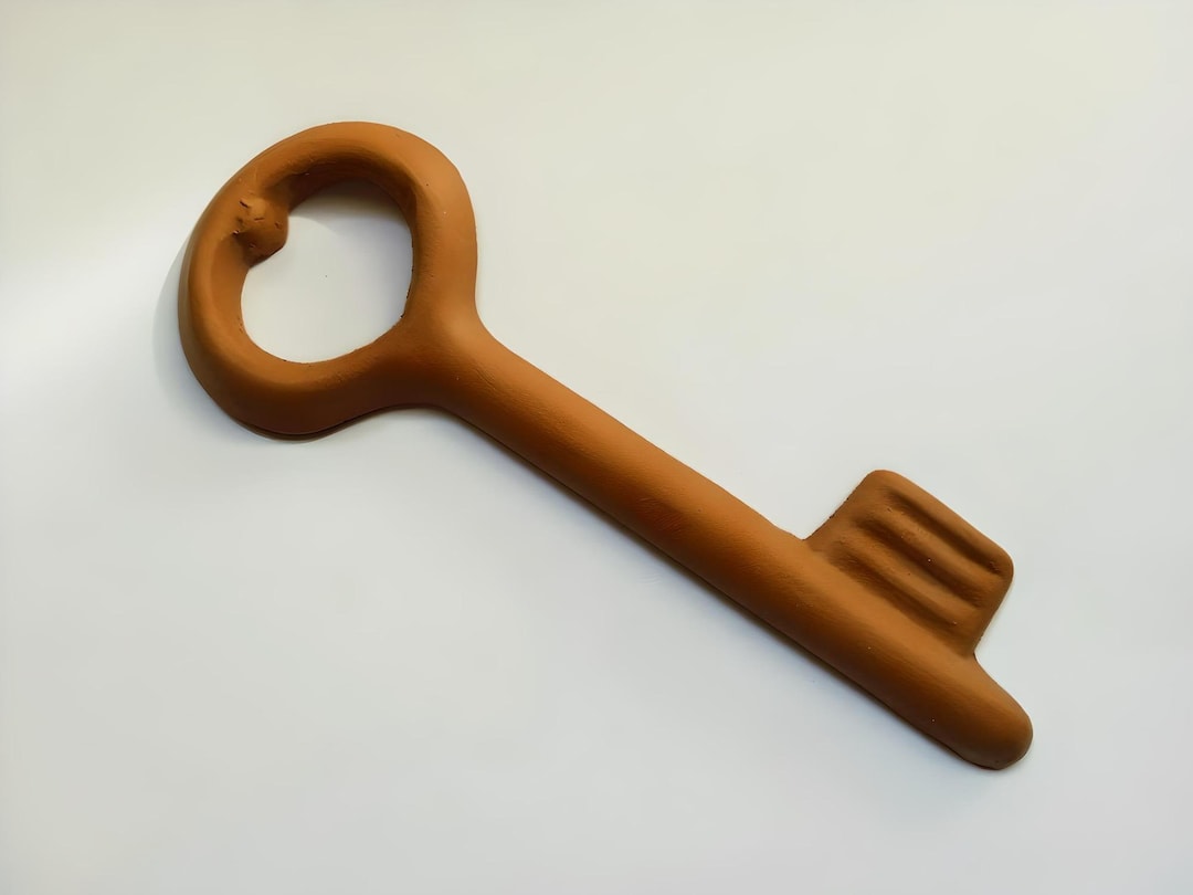 Giant Ceramic Handmade Key/ Ready to Paint. Very Detailed, 16x5.5cm ...