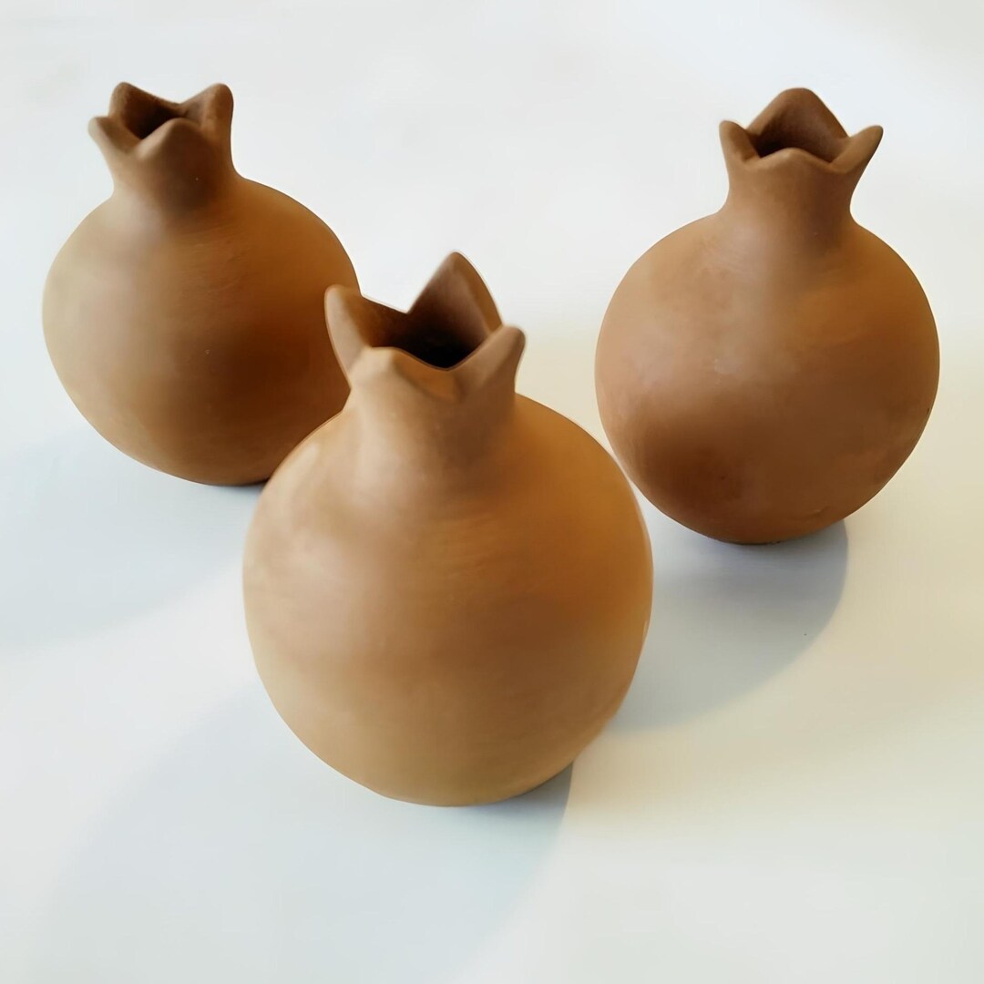 Big Ceramic Earthenware Clay Pomegranates/ Ready to Paint. Very ...