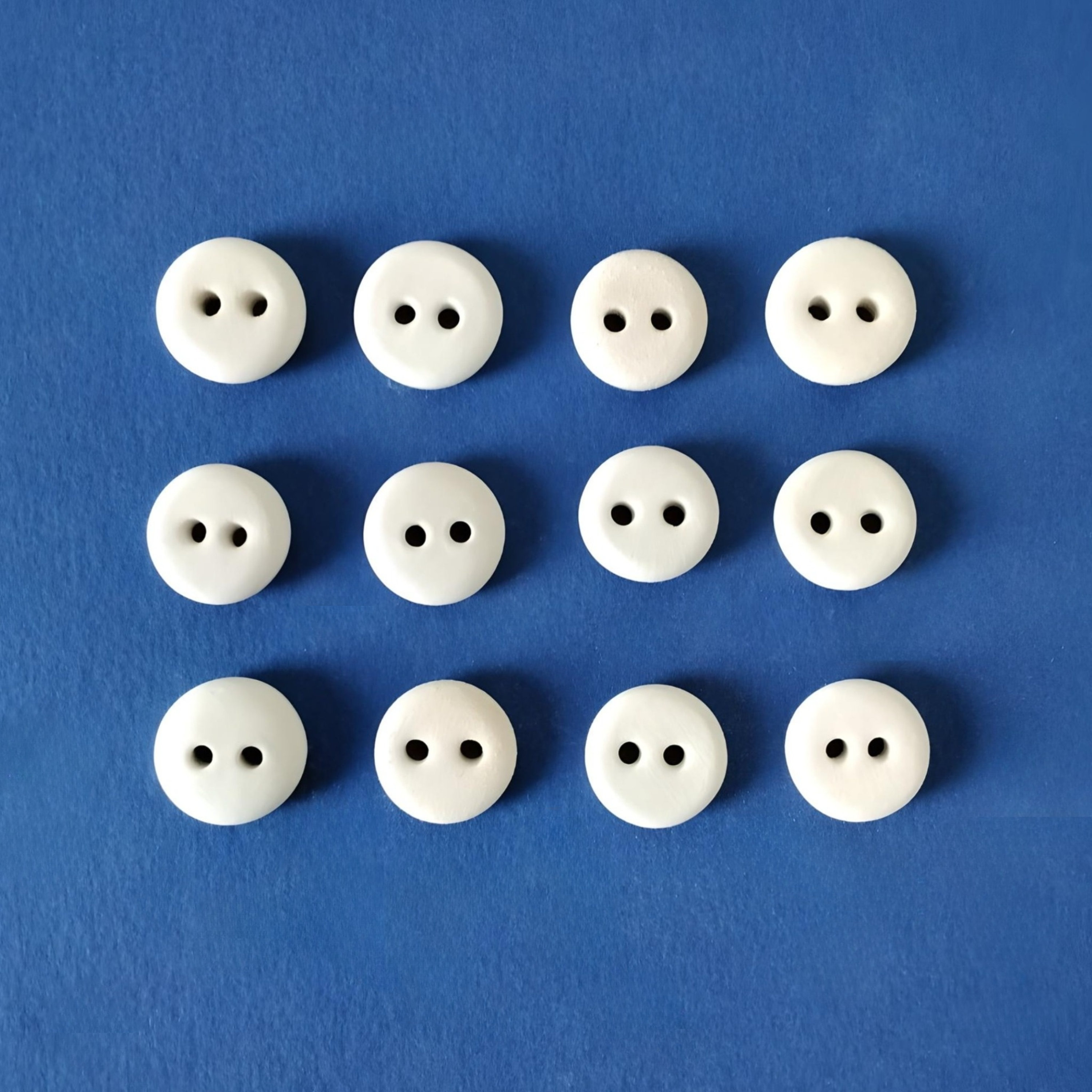 White Ceramic Handmade Buttons 2.5 or 2cm. Bisque Fired, Round ...