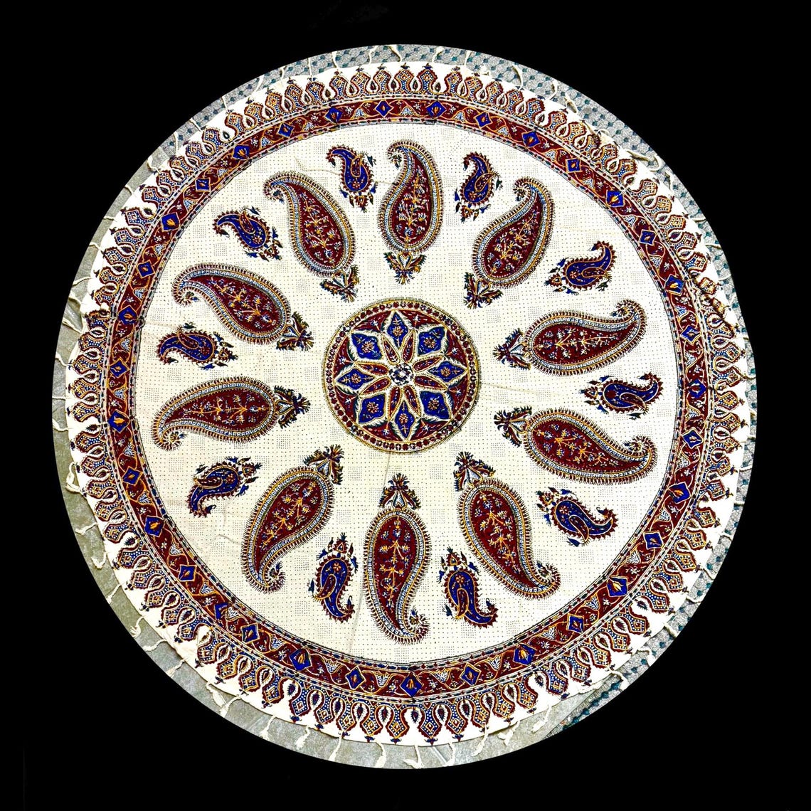 Handmade Round Ghalamkar Tablecloths - Etsy