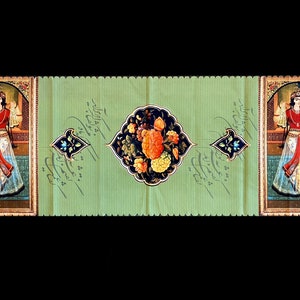 Farsi Calligraphy & Tile Design Persian Table Runners - Etsy Canada