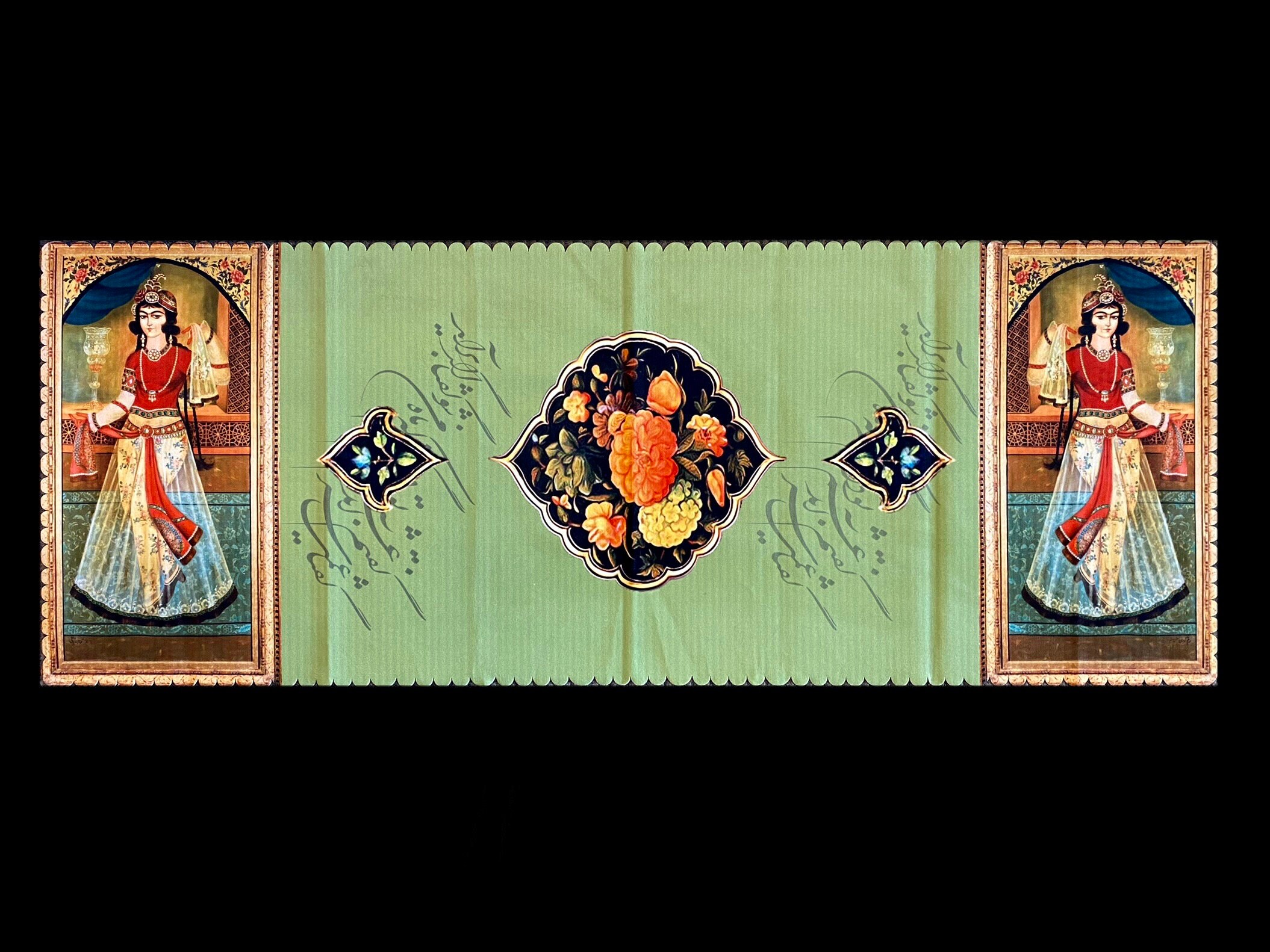 Farsi Calligraphy & Tile Design Persian Table Runners - Etsy