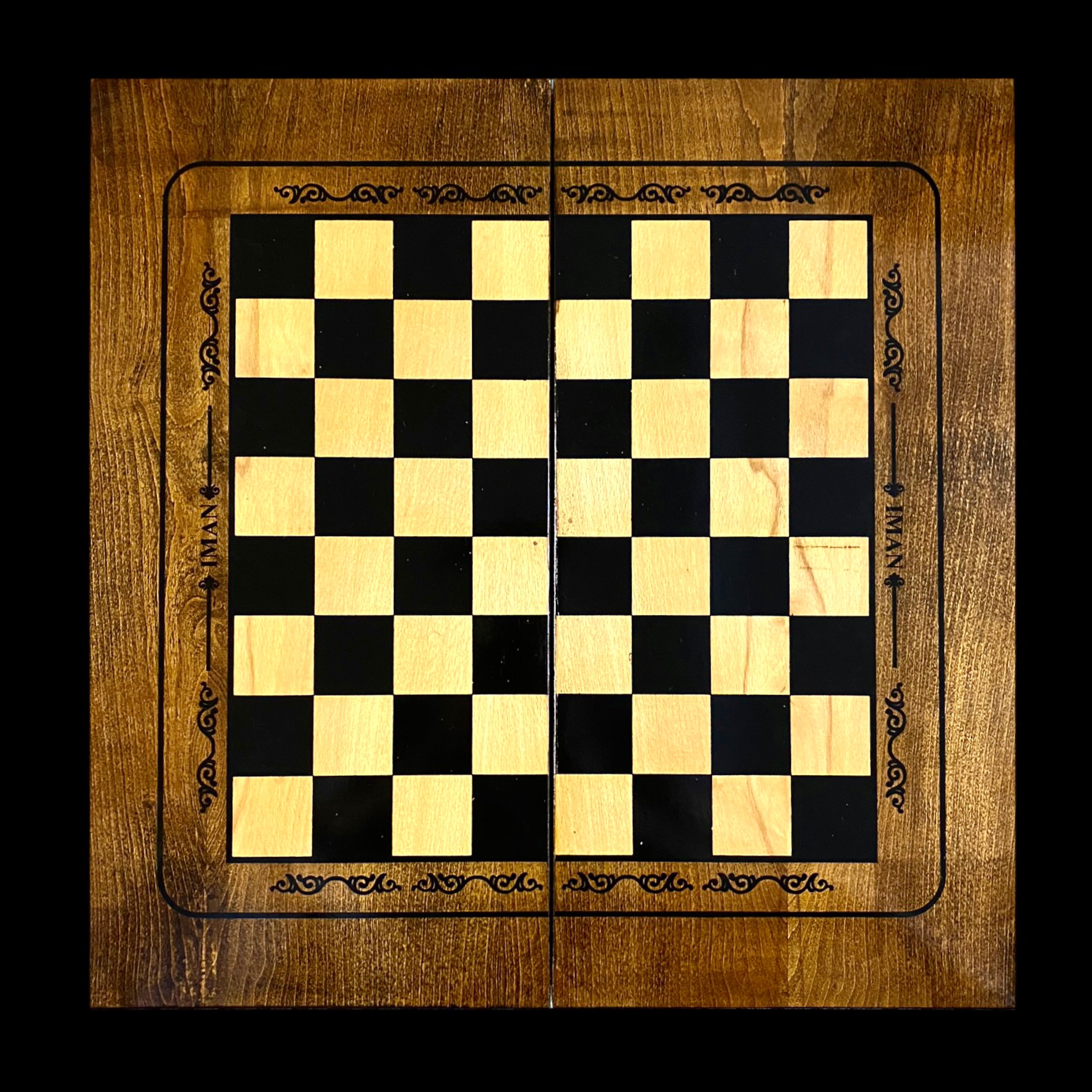 Wooden Backgammon Chess & Checkers Board - Etsy