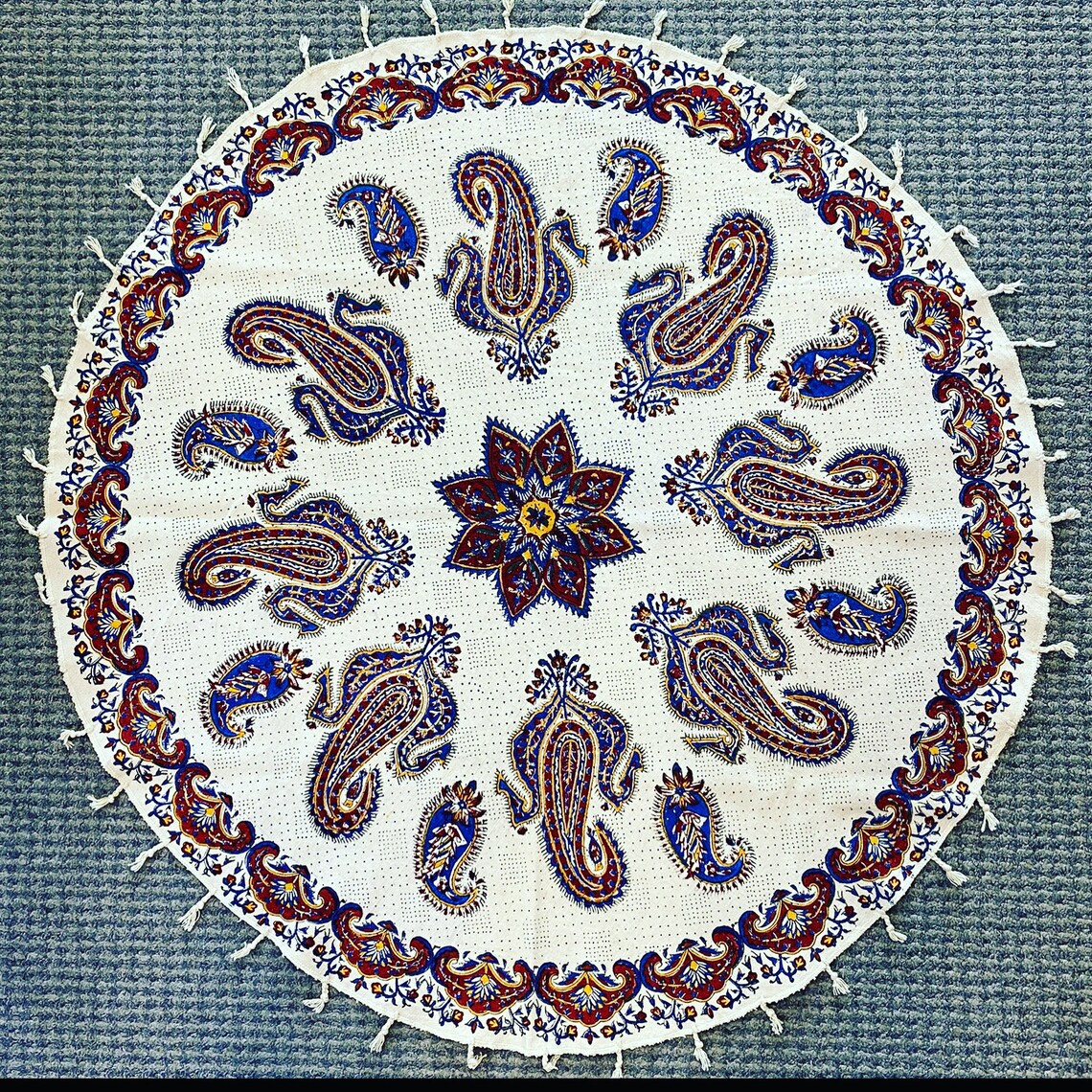 Handmade Round Ghalamkar Tablecloths - Etsy