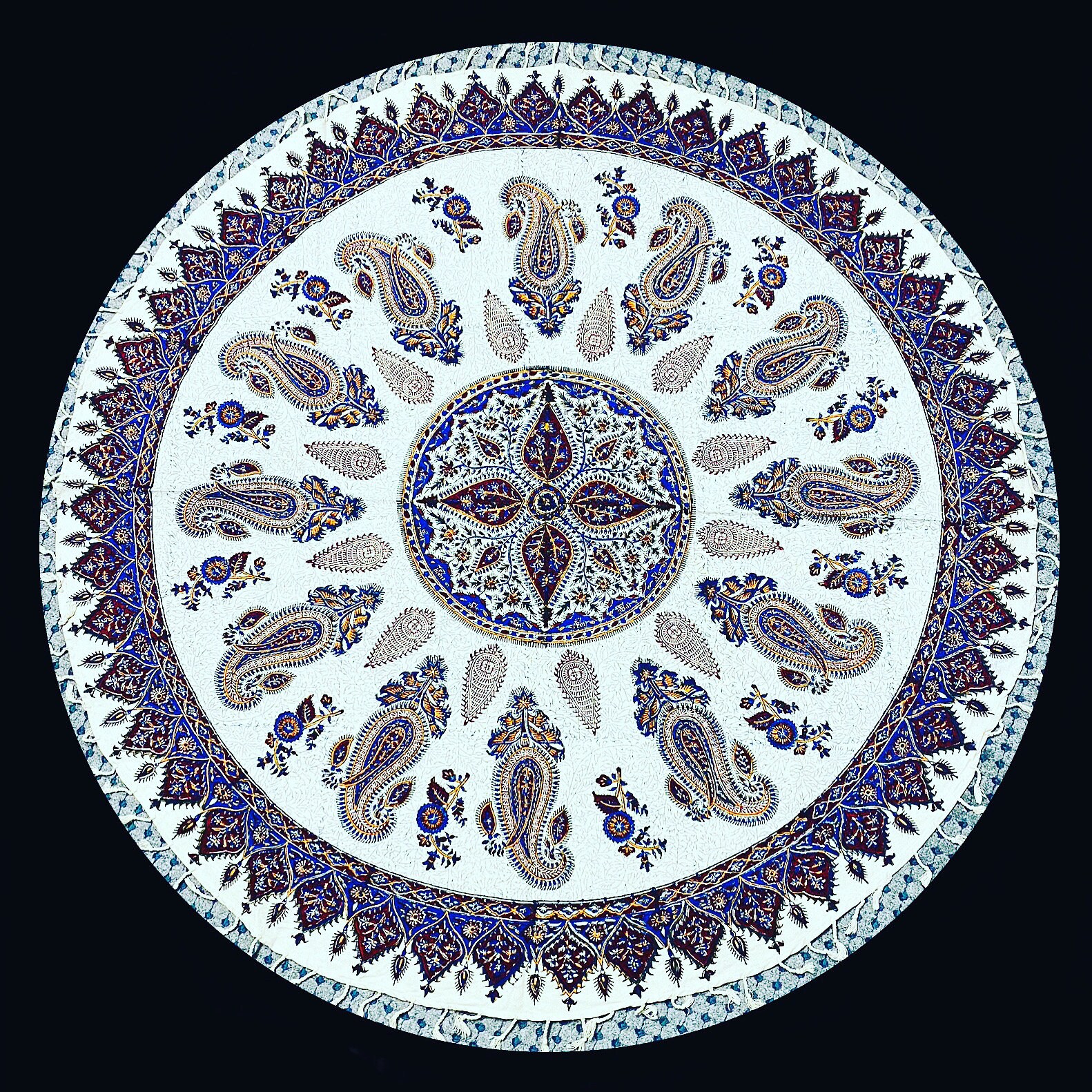 Handmade Round Ghalamkar Tablecloths - Etsy