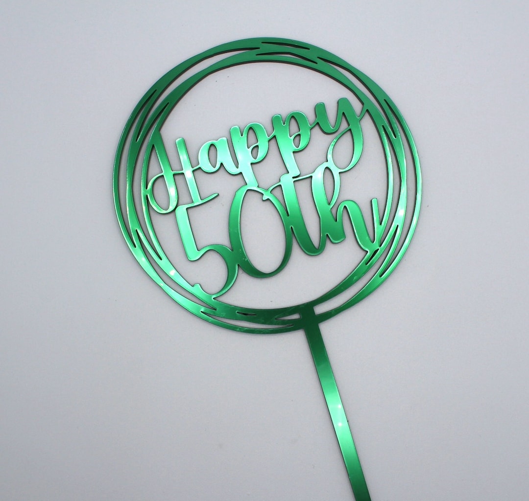 Happy 50th Birthday | Custom Topper | 50th Birthday| Personalized Cake ...