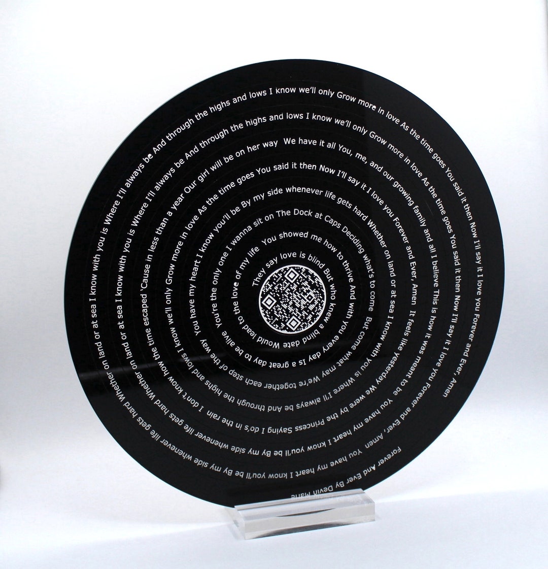 QR Code Vinyl Record Replica | Social Media Sign L Voice Recorded QR ...