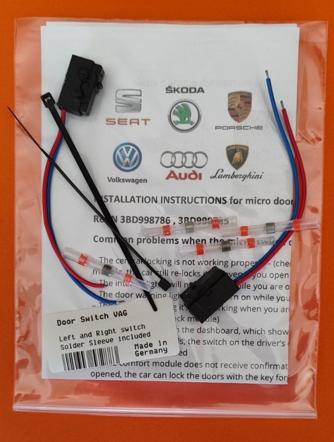 Door Latch Switch Set Repair Kit VW, Audi, Skoda, Seat, Porsche - Etsy