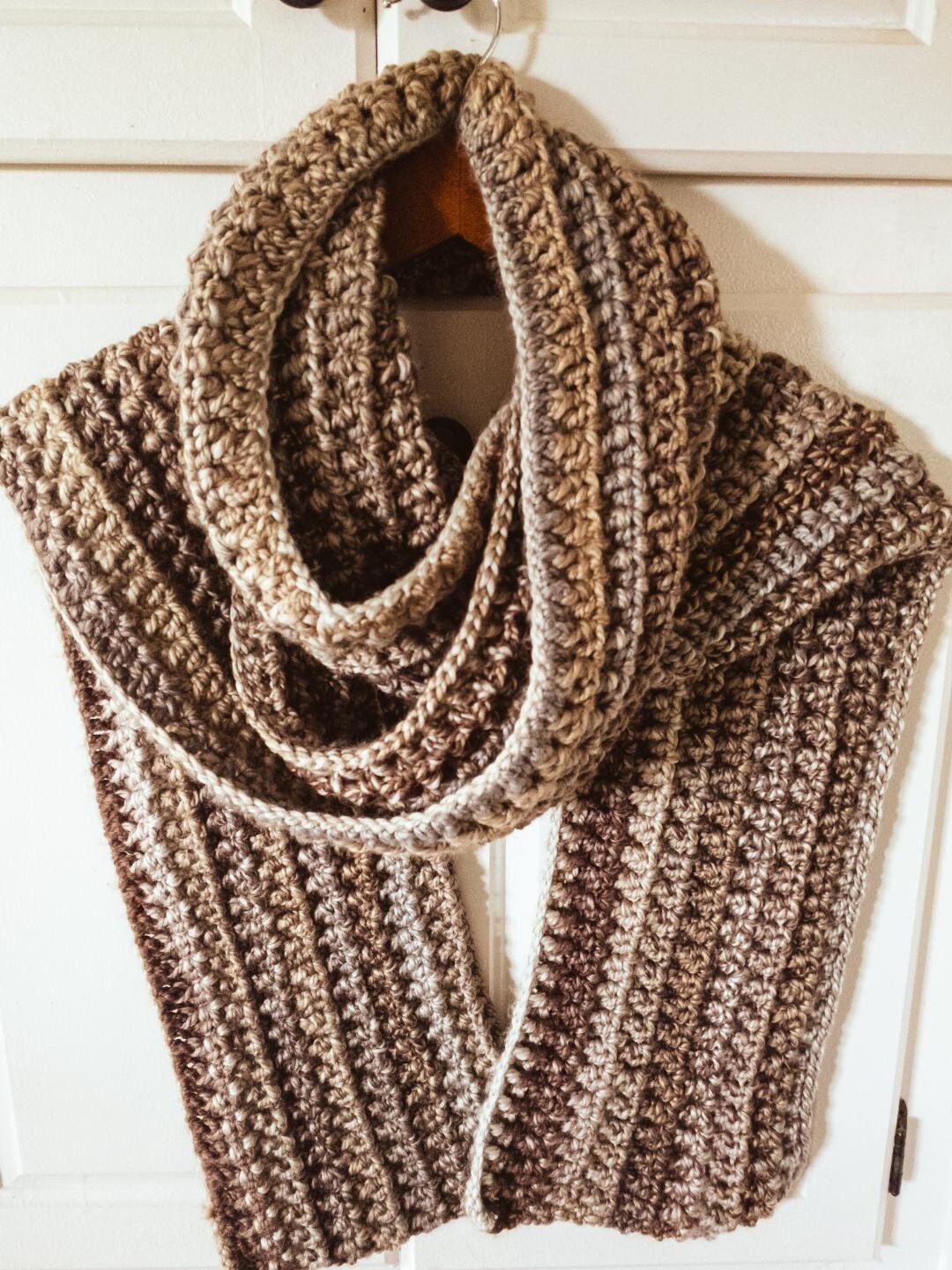 Hand Crochet Extra Long Ribbed Scarf | Gender Neutral Scarf | Extra ...