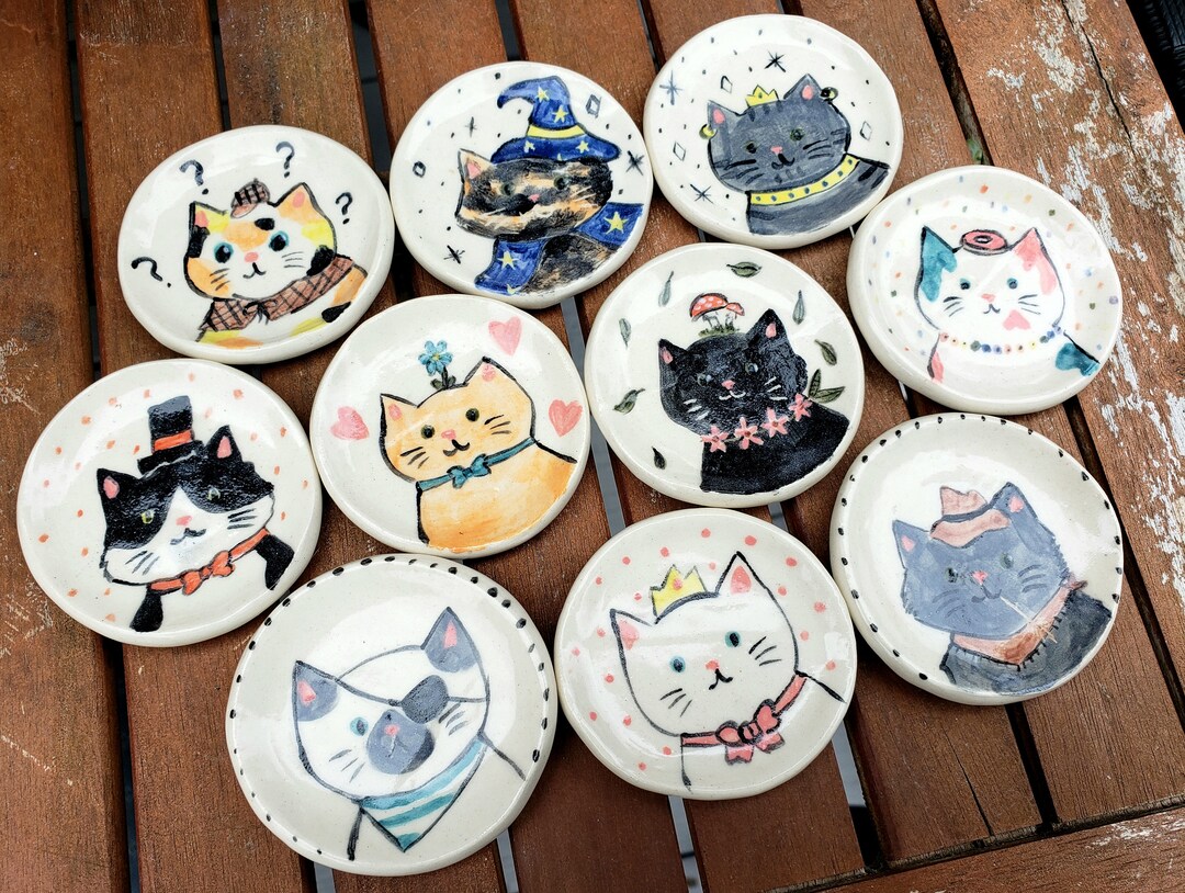 Handmade Pottery Cat Trinket Dish, Gift for Cat Lover - Etsy