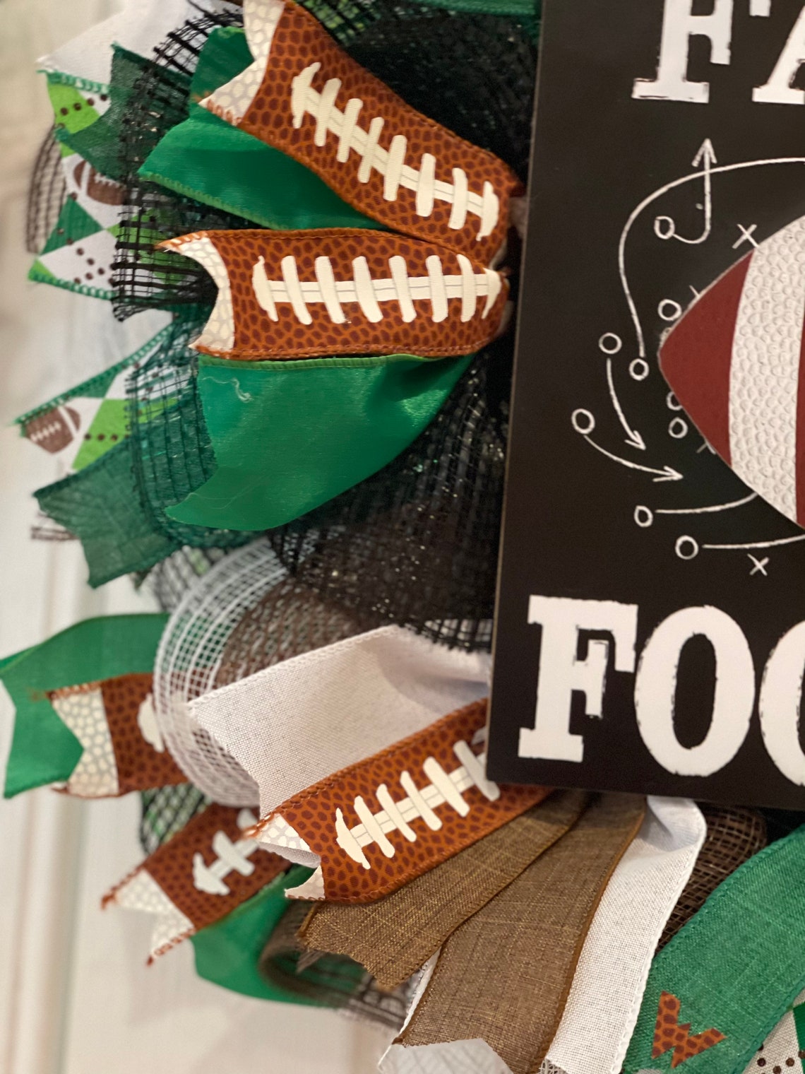 Football Wreath - Customizable Football Season Wreath Fall Wreath ...