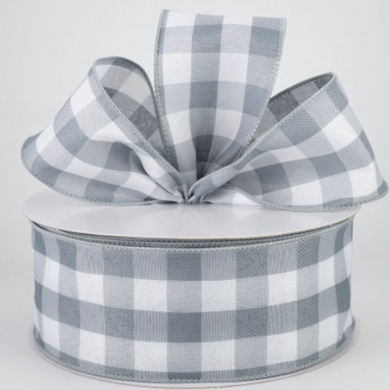 Gray Plaid Ribbon - Etsy